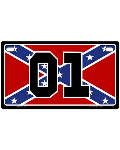 Dukes of Hazzard 01 Confederate Battle Flag motorcycle tag